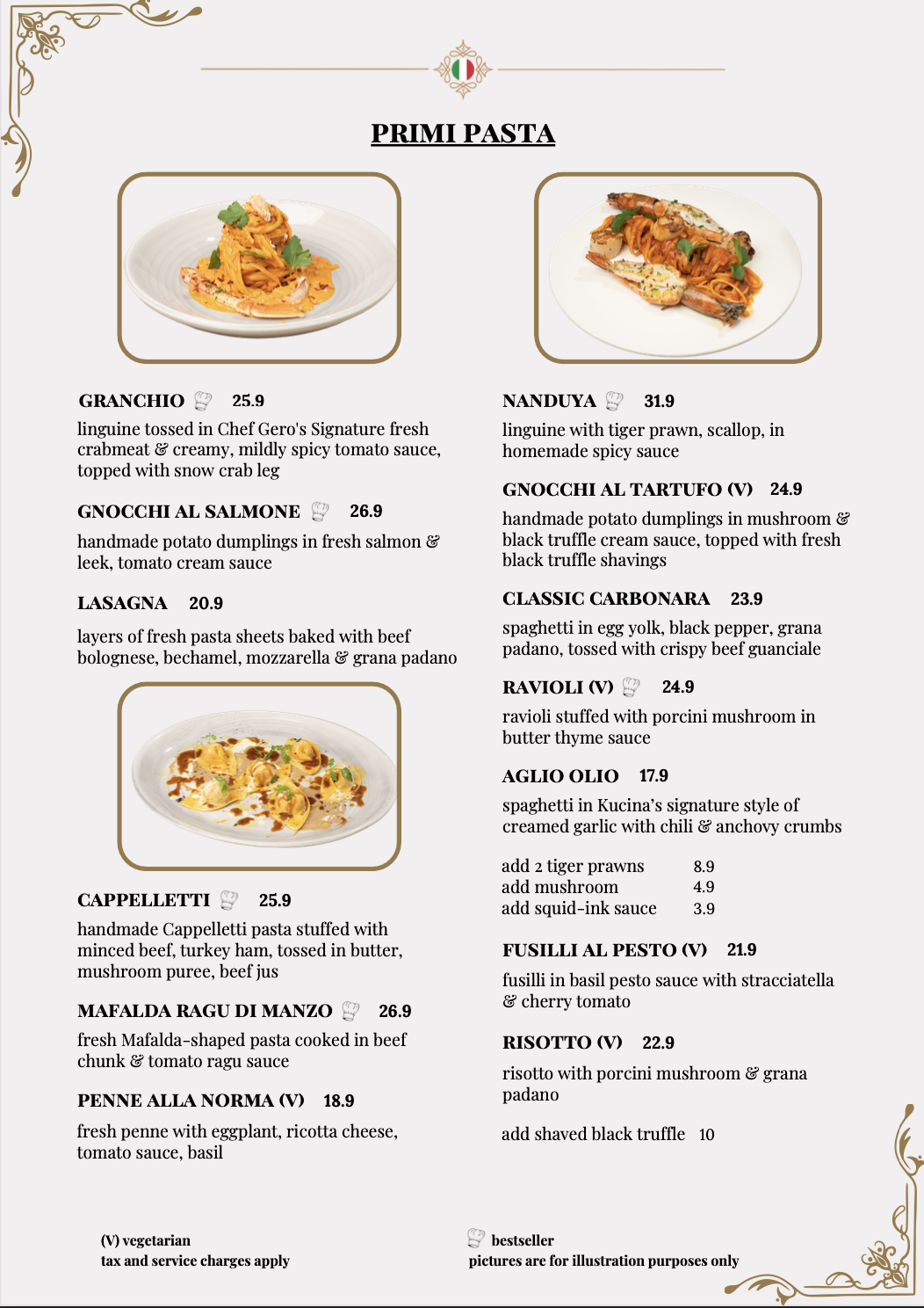 Our Menu – Kucina Italian